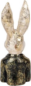 Dekorace busta králík se zlatým třpytem - 13*12*32 cm