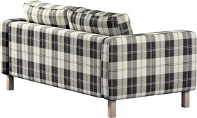 Potah na pohovku IKEA  Karlstad 2-místná, nerozkládací, krátký barva černá látka pletený vzor, vzorované