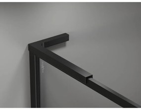 Mexen, Mexen Kioto-XF L sprchová stěna s rámem 90 x 202 cm, průhledná 10 mm, černá - 800-090-174-70-00-XF