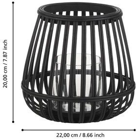 Eglo 422085 - Svícen BUNAWAN 20x22 cm černá/bambus