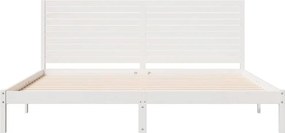 Prodloužený rám postele bez matrace bílý 200 x 220 cm masiv 3309320
