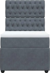 Box spring postel s matrací tmavě šedá 90x190 cm samet 3292221