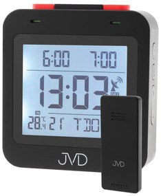 JVD Černý digitální rádiem řízený budík JVD RB3552.2