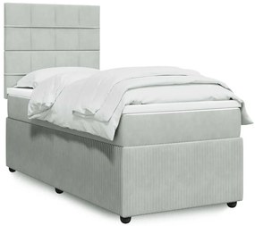 Box spring postel s matrací světle šedá 90x200 cm samet 3294538
