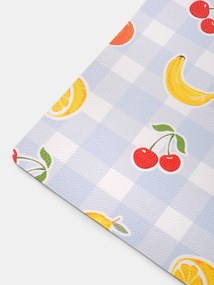 Sinsay - Kostkované prostírání s motivem ovoce 2 pack - světle modrá