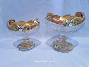 Mísa Gondola zdobená zlatem, smaltem a brusem - 15 cm