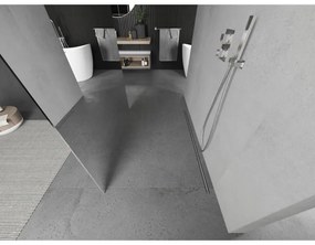 Mexen Kioto, průchozí sprchová zástěna 100 x 200 cm, 8mm sklo vzor zrcadlo, 2x chromová stabilizační rozpěra, 800-100-002-01-50