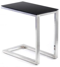  HowHomely | Odkládací stolek STIVAR 30x50 cm chrom/černá | DD0126