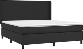 Box spring postel s matrací černá 180x200 cm umělá kůže 3132393