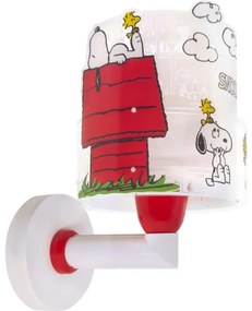 Dalber 76309 - Dětská nástěnná lampa SNOOPY 1xE27/15W/230V bílá/červená
