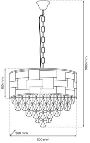 Lustr na řetězu LUXURIA 9xE14/40W/230V zlatá