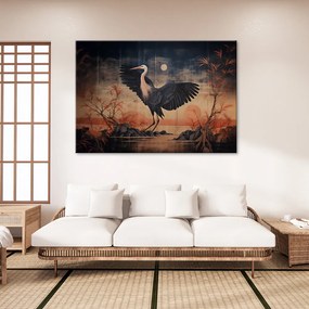Gario Obraz na plátně Orientální jeřáb v noci Rozměry: 60 x 40 cm