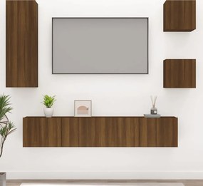 vidaXL 5dílný set TV skříněk kompozitní dřevo [3114438] Barva: hnědý dub
