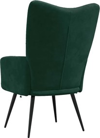 Relaxační křeslo tmavě zelené samet 328075