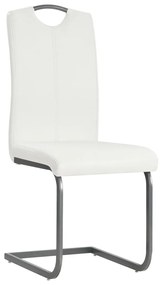 Konzolové jídelní židle 4 ks bílé umělá kůže - Default Title