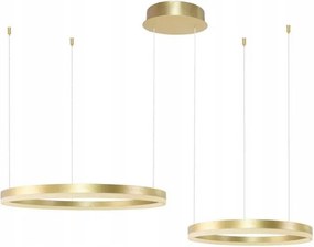 Zlatá dvojitá velká lampa Halo Ring 80 a 60 cm pro Led hotelovou restauraci