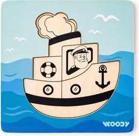 Woody Puzzle Baby - lodička / od 12 měsíců