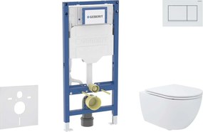 SANITINO - Set předstěnové instalace, klozetu Oudee a Slim sedátka softclose, tlačítko Sigma20, bílá/bílá mat SANI11CA31160