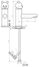 RAV Slezák SE326.0 - Umyvadlová baterie JUNIOR 18,2 cm červená/modrá