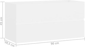 vidaXL Skříňka pod umyvadlo 90 x 38,5 x 45 cm dřevotříska [804755] Barva: Bílá