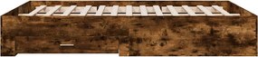Rám postele se zásuvkami kouřový dub 150 x 200 cm kompozit 3280381