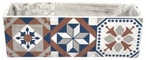 BETONOVÝ KVĚTINÁČ AZULEJOS 13X39,5X13,5 CM VÍCEBAREVNÁ