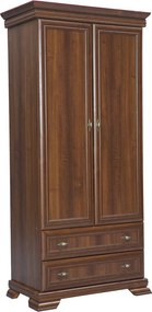 KORA s | šatní skříň KS1 se zásuvkami a šatní tyčí | 88 cm | samoa king