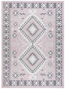 Dywany Łuszczów Kusový koberec Sion Sisal Aztec 3007 pink/ecru – na ven i na doma - 160x220 cm