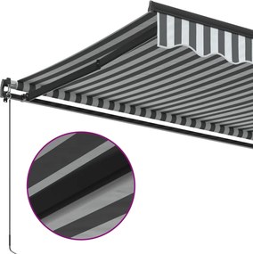Ručně zatahovací markýza antracitová a bílá 450 x 350 cm 3215812