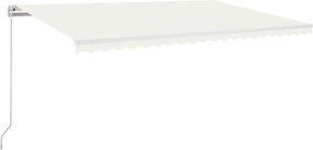 Ručně zatahovací markýza s LED světlem 500 x 300 cm krémová 3068942
