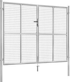 Zahradní brána pozinkovaná ocel 306x200 cm stříbrná 144766