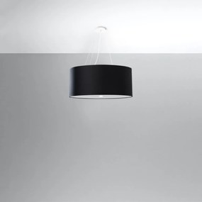 Závěsné svítidlo Otto, 1x černé textilní stínítko, (bílé sklo), (fi 60 cm)