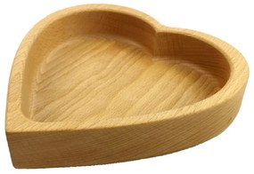 AMADEA Dřevěná miska ve tvaru srdce, masivní dřevo, rozměr: 21,5x21,5x4,5 cm