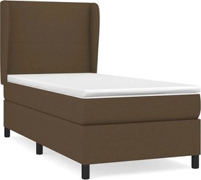 Box spring postel s matrací tmavě hnědá 100 x 200 cm textil 3127784