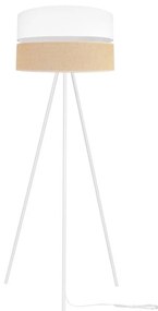 Podlahová lampa JUTA, 1x jutové/bílé textilní stínítko, M, W