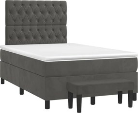 Box spring postel s matrací tmavě šedý 120x190 cm samet 3270488