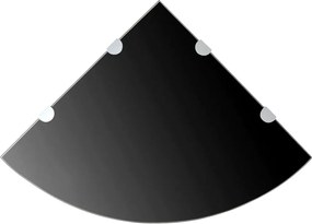 vidaXL Rohová police s chromovými podpěrami sklo 45x45 cm [243854] Barva: Černá
