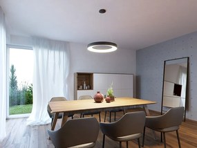 LED2 3271853 Bella Slim 48 P-Z, černé kruhové závěsné svítidlo, 38W LED 3000K/4000K, prům. 48cm