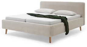 Béžová manšestrová dvoulůžková postel Meise Möbel Mattis Cord, 160 x 200 cm