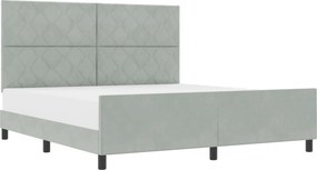 Postel s boxspringem s čelo Světle šedá 180 x 200 cm samet 3345023