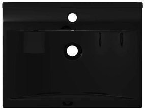Keramické umyvadlo obdélníkové černé s otvorem na baterii 60 x 46 cm,  140687