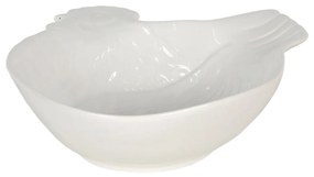 Bílá keramická miska v designu slepice Campagne - 23*26*7 cm