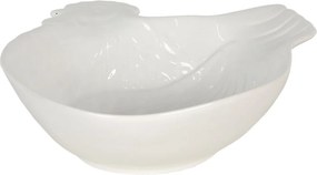 Bílá keramická mísa v designu slepice Campagne - 23*26*7 cm