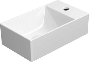 Sapho GSI Kube X - Umývátko 40x23 cm, bez přepadu, otvor pro baterii, ExtraGlaze, bílá 9484111