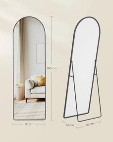 Volně stojící zrcadlo Bleer 160 cm černé IV