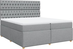 Box spring postel s matrací světle šedá 200 x 200 cm textil 3291394