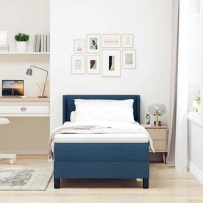 Postel s boxspringem s čelo Modrá 190 x 90 cm textil 3341082
