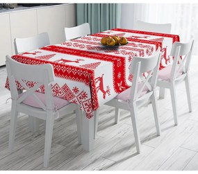Vánoční ubrus s příměsí bavlny Minimalist Cushion Covers Nordic Knit, 140 x 180 cm