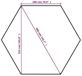 vidaXL Marketos Zahradní altán se závěsy šestiúhelníkový 360 x 265 cm