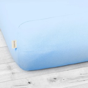 Jersey prostěradlo světle modré na výšku matrace do 30 cm Velikost: 200 x 200